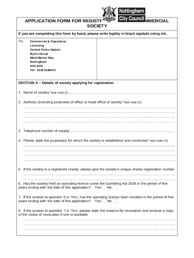 Small-Society-Lottery-registration-. ... Doc Template | pdfFiller