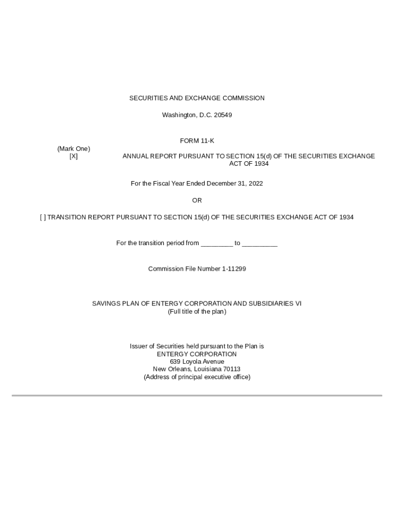 ENTERGY CORP /DE - cloudfront.net Doc Template | pdfFiller