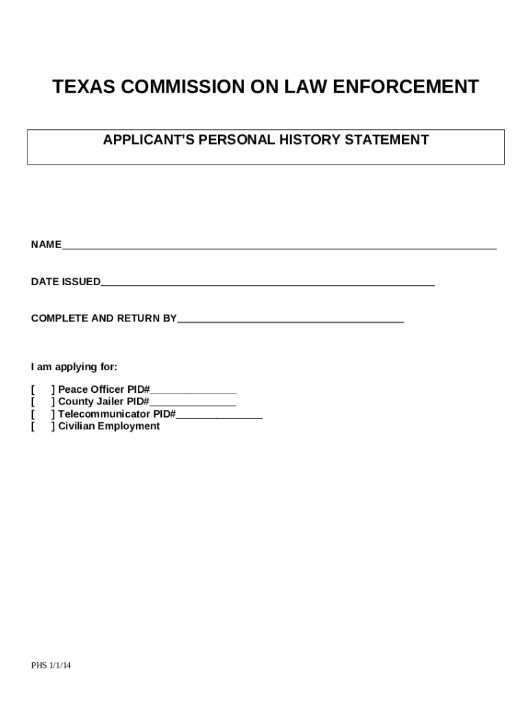 Police Officer Application part 1 Doc Template | pdfFiller