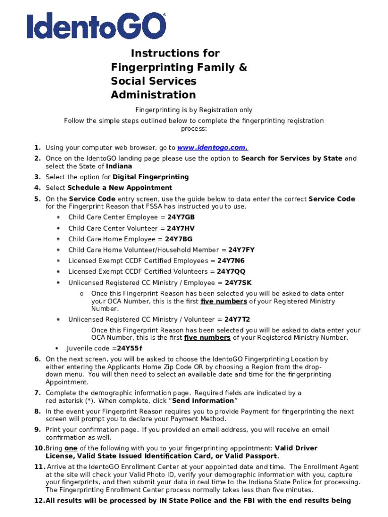Special Fingerprint Instructions for I-600 and ... Doc Template | pdfFiller