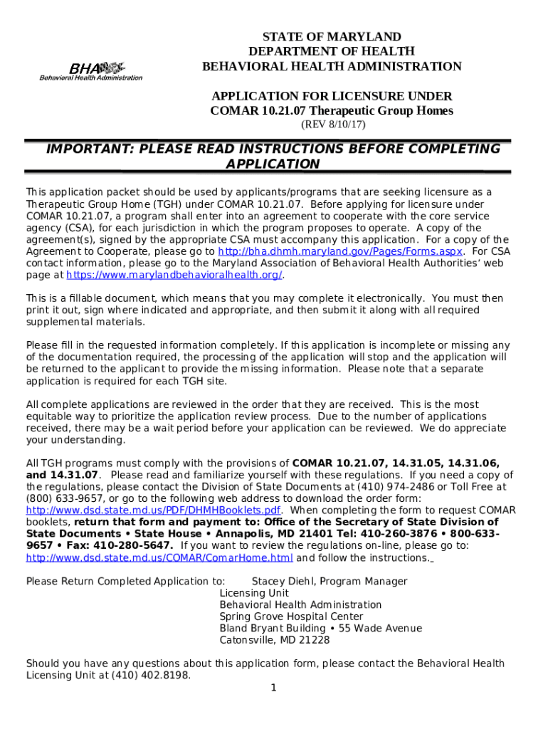 COMAR-10.63-License-Application---revised- ... Doc Template | pdfFiller