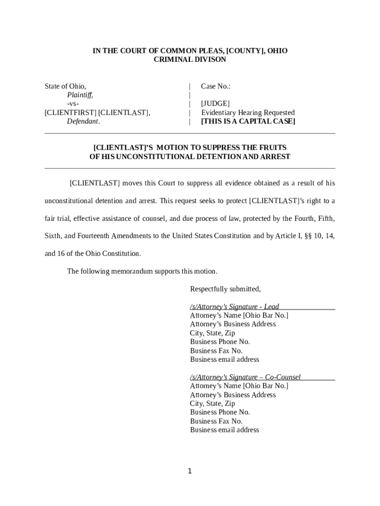 Mitigation Phase & Motions in Limine for Second Phase - opd ohio Doc ...