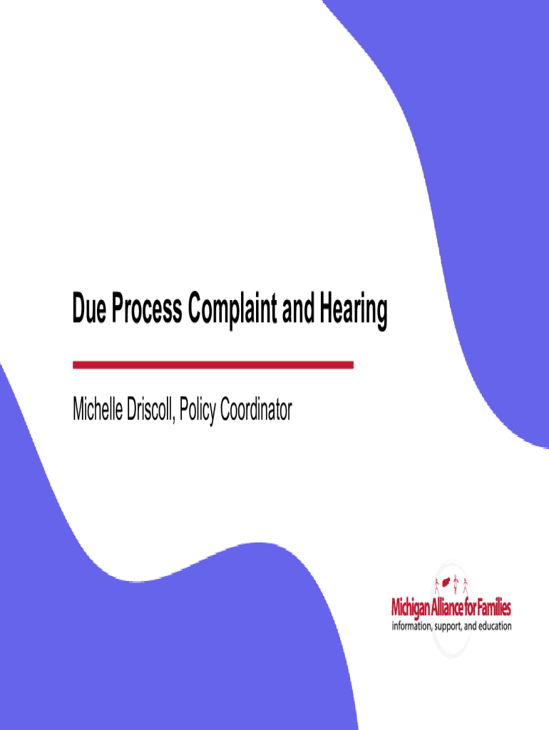 Fillable Online Due Process Complaint and Hearing Fax Email Print ...