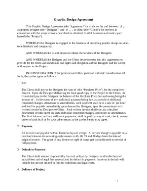 Graphic Design Agreement - WORD & PDF template Doc Template | pdfFiller