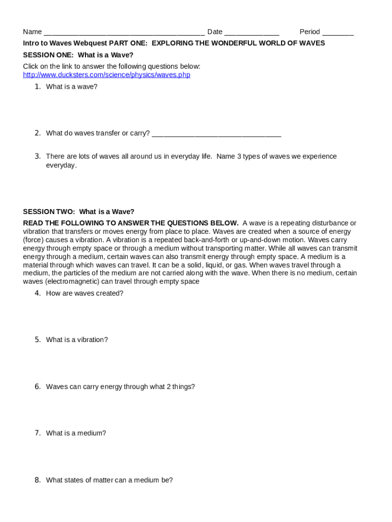 Waves WQ 1 .docx - Name Date Period Waves Webquest... Doc Template | pdfFiller