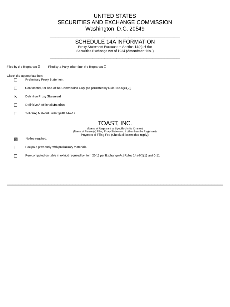 Toast, Inc. ( - cloudfront.net Doc Template | pdfFiller