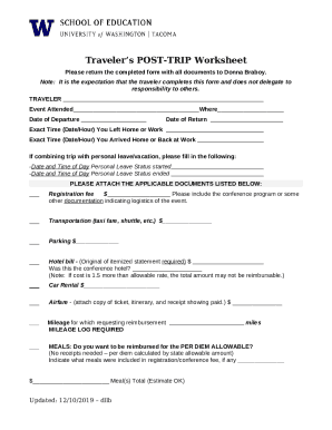 Traveller's Summary Sheet Doc Template | pdfFiller
