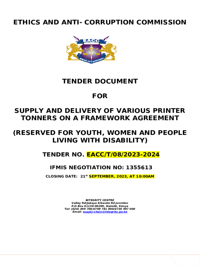 ETHICS AND ANTI - Nairobi - Tenders Kenya Doc Template | pdfFiller