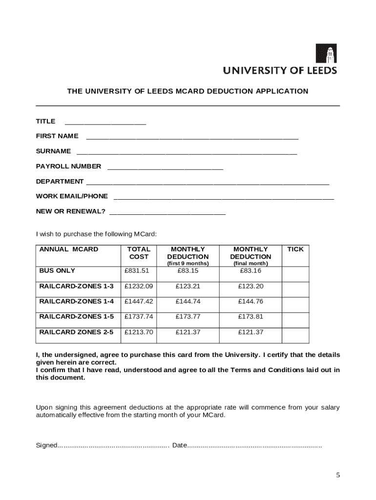 MCard - Human Resources - University of Leeds - hr leeds ac Doc ...