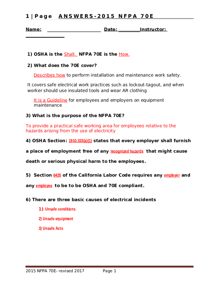 Mine Electrical Certification Test Questions and Answers Doc Template ...