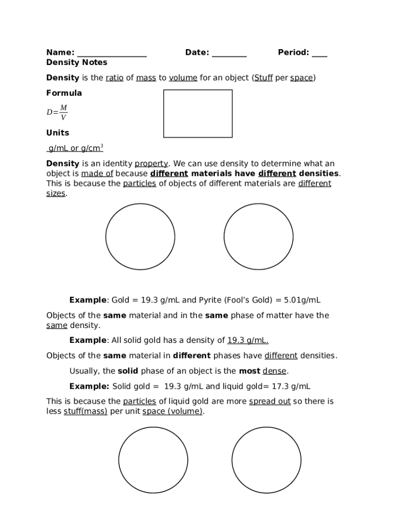 DensityDefinition, ula & Examples - Video & Lesson ... Doc Template | pdfFiller
