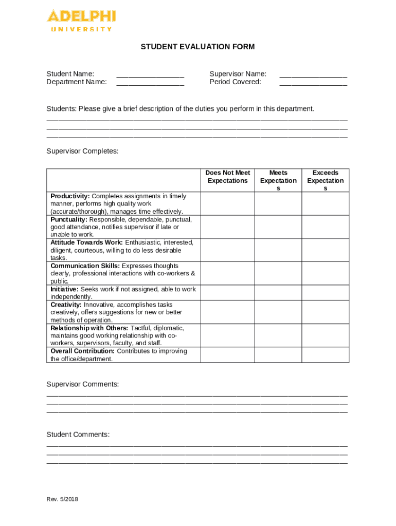 J-1 STUDENT INTERN APPLICATION EVALUATION Doc Template | pdfFiller