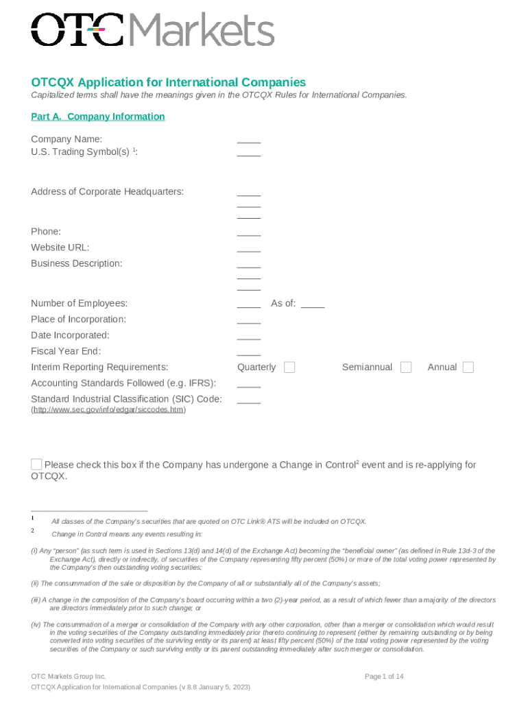 Application to Serve as an OTCQX Sponsor This ... Doc Template | pdfFiller