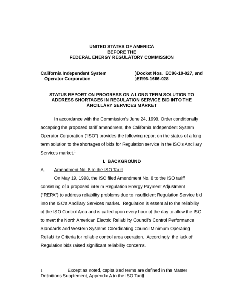 letter to the Federal Energy Regulatory Commission Doc Template | pdfFiller