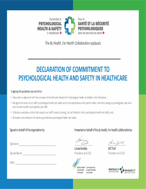 Fillable Online Declaration of Commitment to Psychological Health and ... Fax Email Print ...