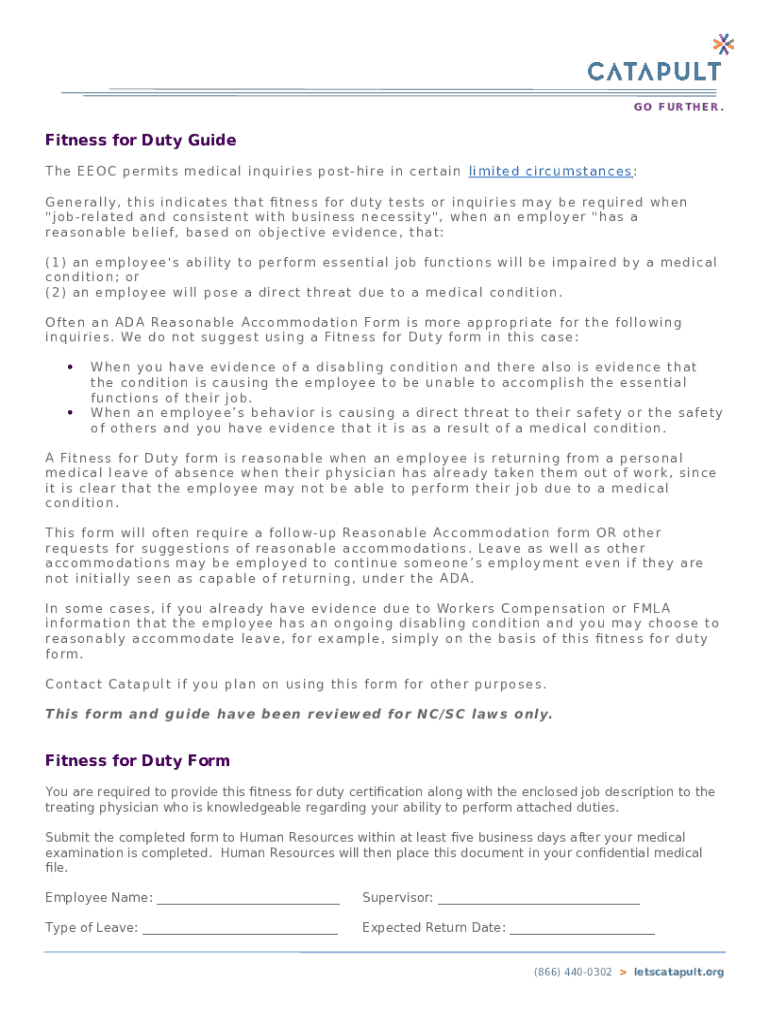 Fitness-for-Duty--and-Guide. ... Doc Template | pdfFiller