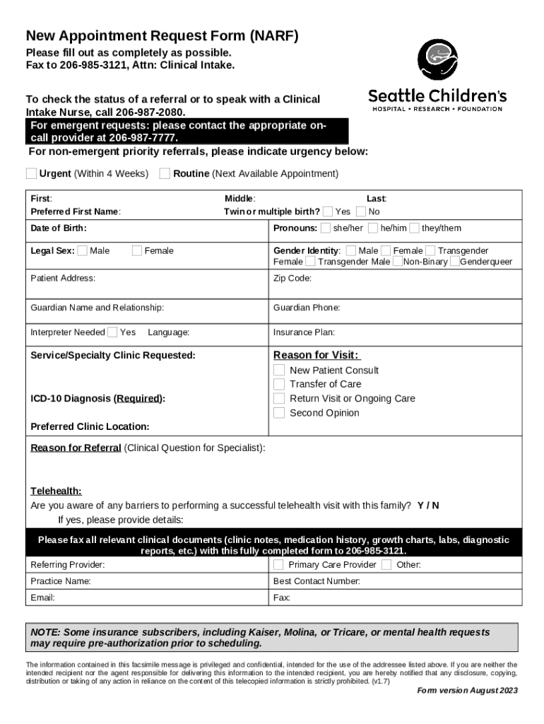 New Appointment Request . New Appointment Request Doc Template | pdfFiller