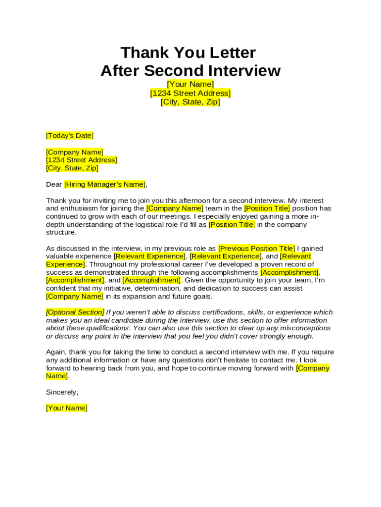 How to write a thank you follow-up interview letter Doc Template ...