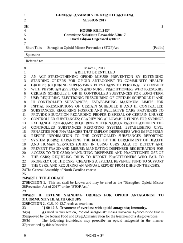 STOP Act Seeks to Curb Opioid Poisoning Epidemic Doc Template | pdfFiller
