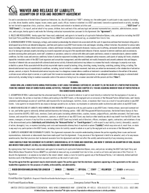 Fillable Online waiver and release of liability, - assumption of risk ...