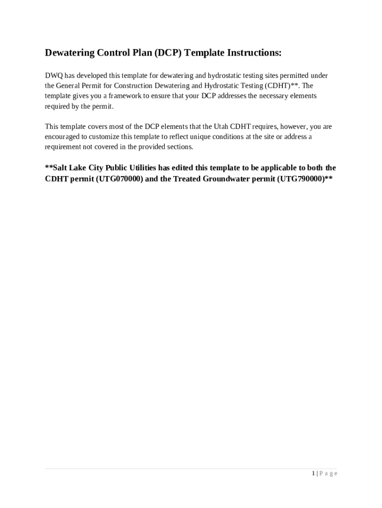 Inspection and Monitoring Guide for Construction Dewatering Doc Template | pdfFiller