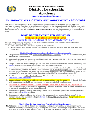 DLA Candidate Application and Agreement Doc Template | pdfFiller