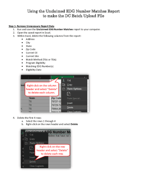 Fillable Online Using the Unclaimed EDG Number Matches Report to ...