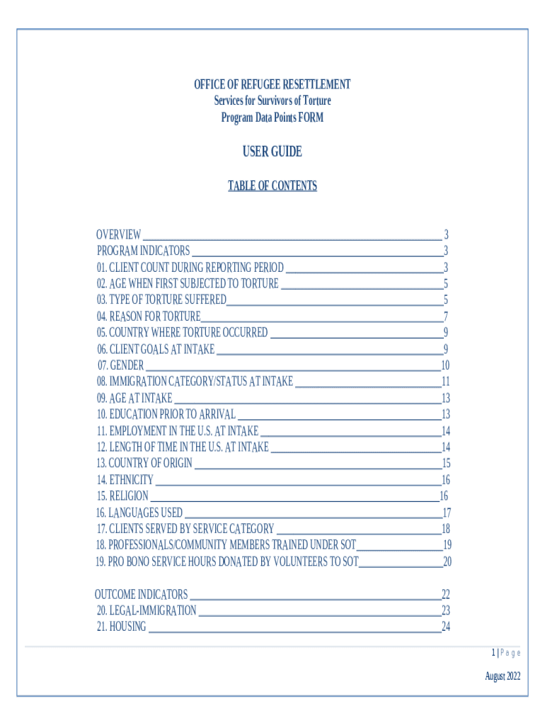 Office of Refugee Resettlement Services for Survivors of ... Doc ...