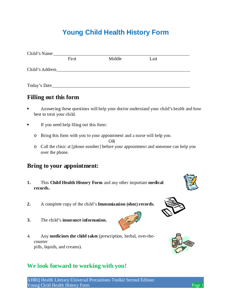 Family Health History and Your Child Doc Template | pdfFiller