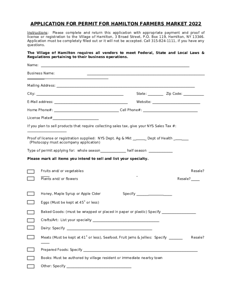 Permits & Applications - Town of Hamilton, MA Doc Template | pdfFiller