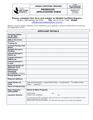 NASAA CERTIFIED ORGANIC CERTIFICATE OF ... Doc Template | pdfFiller