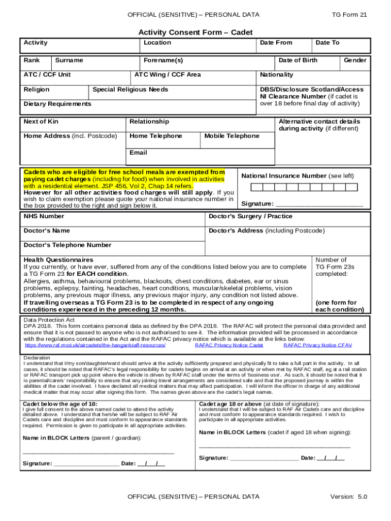 TG 021 - Lecture notes 1-2 - OFFICIAL (SENSITIVE) Doc Template | pdfFiller