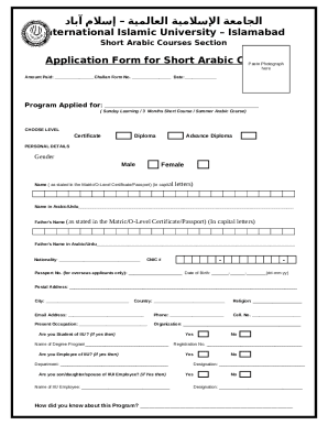 International Islamic University - Islamabad Doc Template | pdfFiller