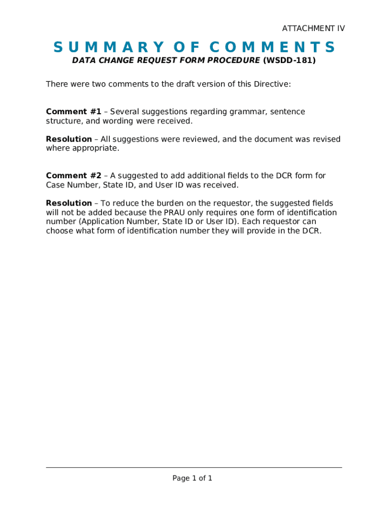 Data Change Request Procedure - Summary of Comments Template.docx - edd ...