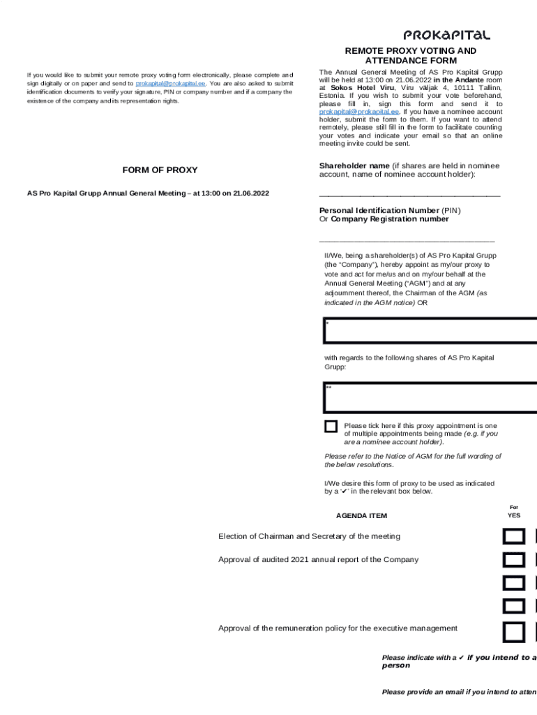 Electronic Ballots and Proxies - the different ways to vote ... Doc Template | pdfFiller