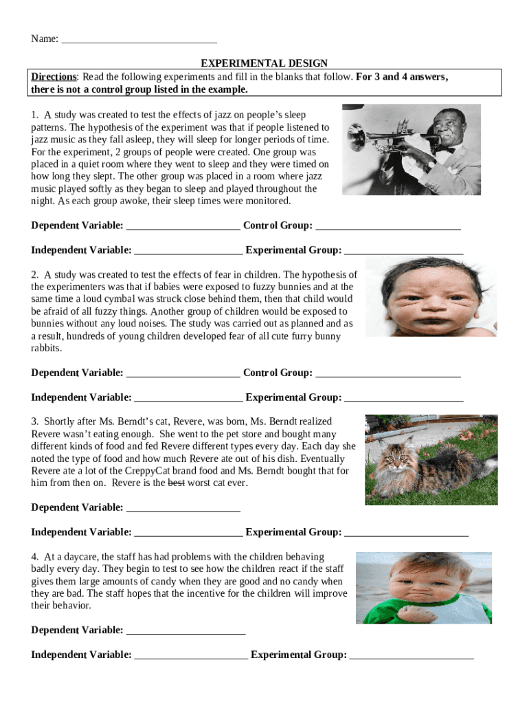 Copy of Pendleton Experimental Design Worksheet - Name Doc Template | pdfFiller