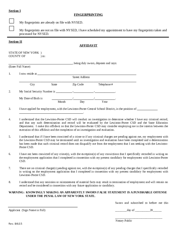 Athletics Department / Application/Fingerprint Clearance Doc Template ...