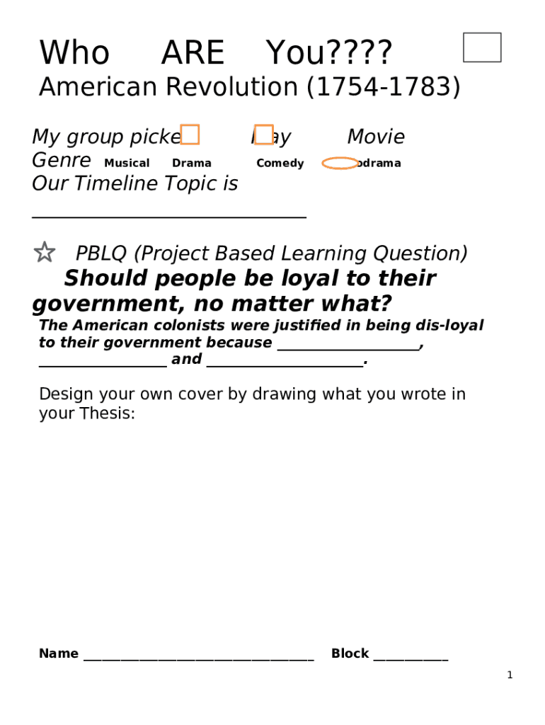 Bringing the American Revolution Alive with Project Based ... Doc ...