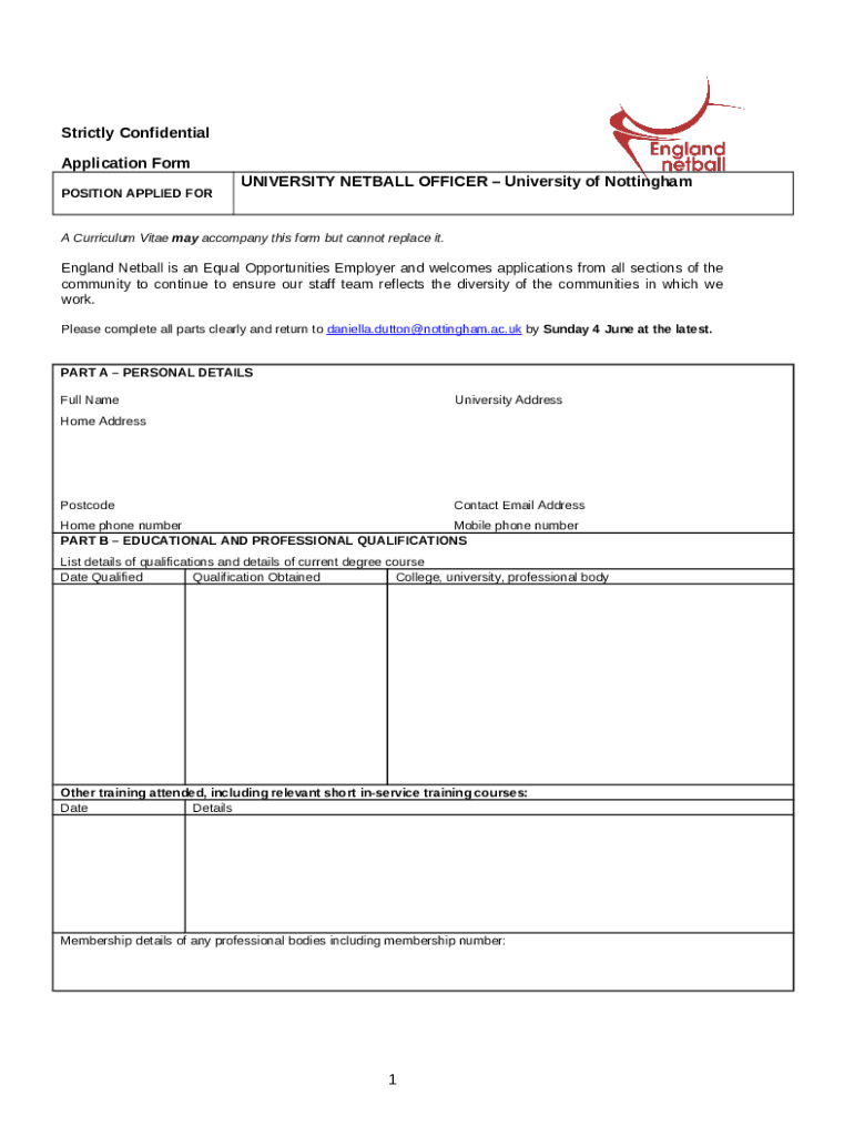 Application s - The University of Nottingham Doc Template | pdfFiller