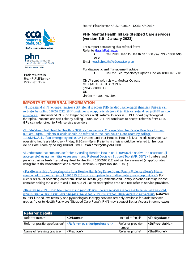 PATH Behavioral Health Acknowledgement of Patient ... Doc Template ...