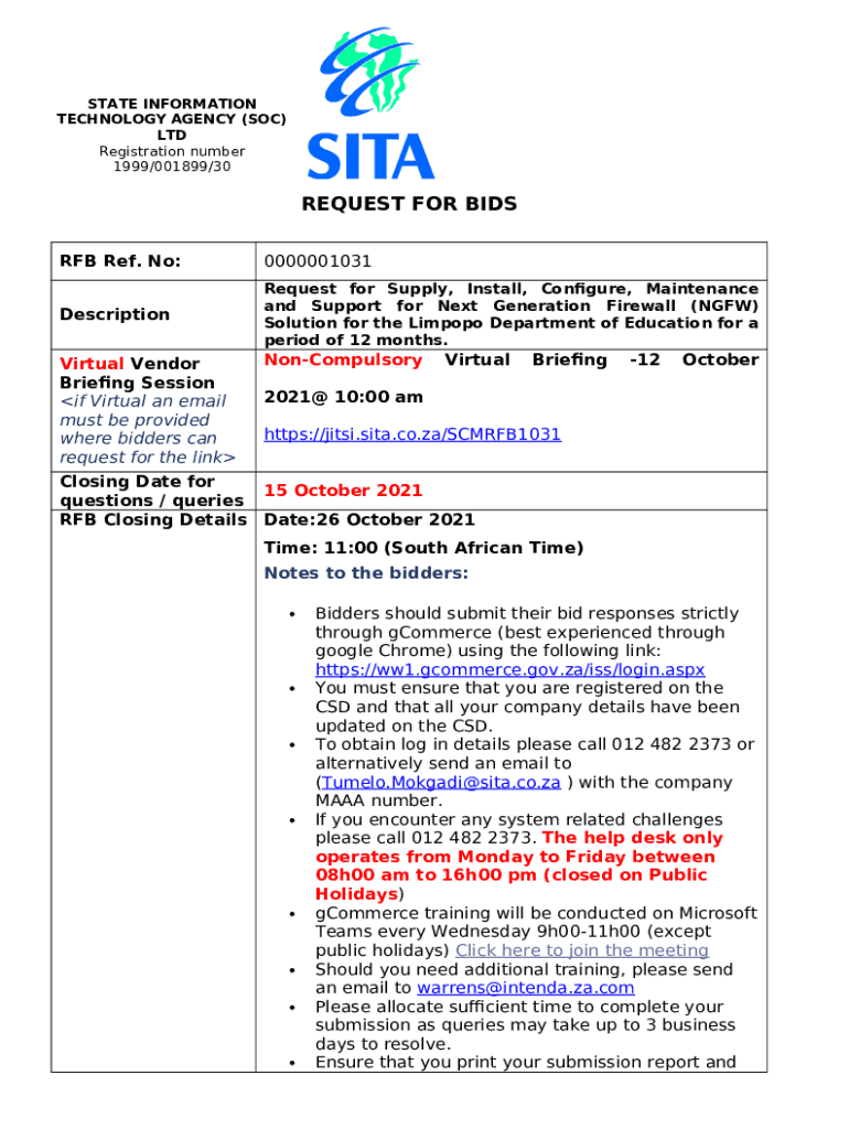 Virtual Vendor Briefing Session Doc Template | pdfFiller
