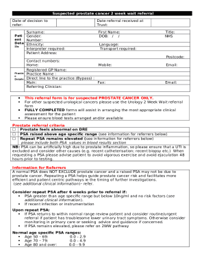 The '2-Week Wait' Rule for Referrals for Suspected ... Doc Template | pdfFiller
