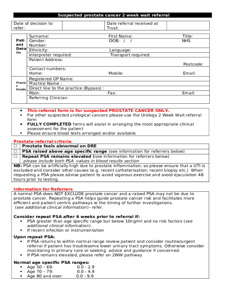 The '2-Week Wait' Rule for Referrals for Suspected ... Doc Template ...