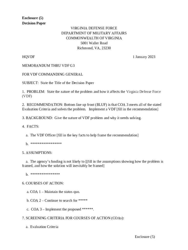 VDF Recruit Ination - Virginia Defense Force - vdf virginia Doc ...