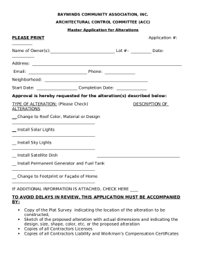 Master Association ACC Doc Template | pdfFiller