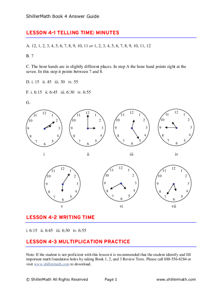 Fillable Online Telling Time - Grade 4 (examples, solutions, videos ...