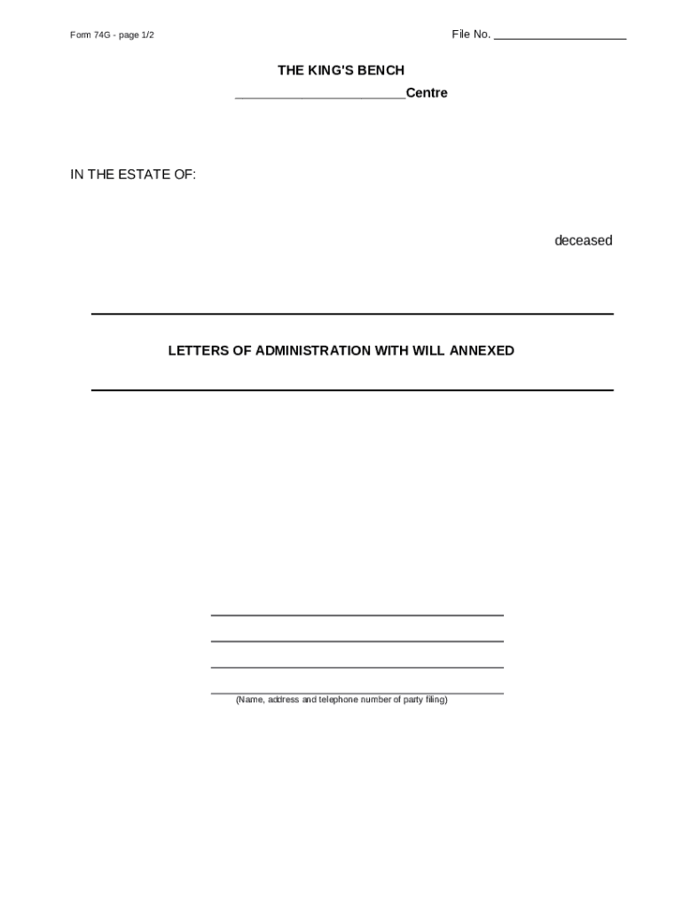 Letters of Administration with Will Annexed, 16-6B Doc Template | pdfFiller