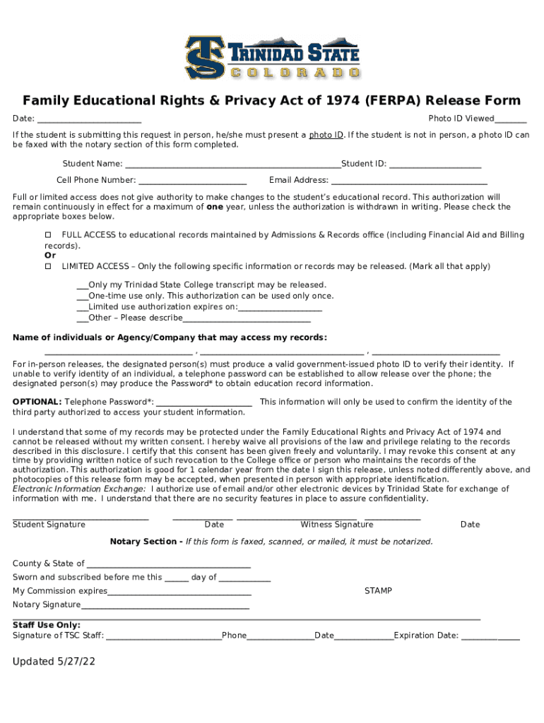 FERPA Summary Page - California Department of Education Doc Template | pdfFiller