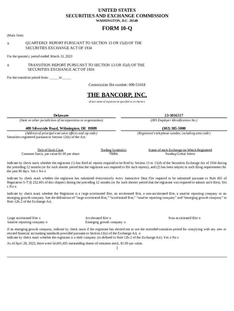 the bancorp, inc. - cloudfront.net Doc Template | pdfFiller
