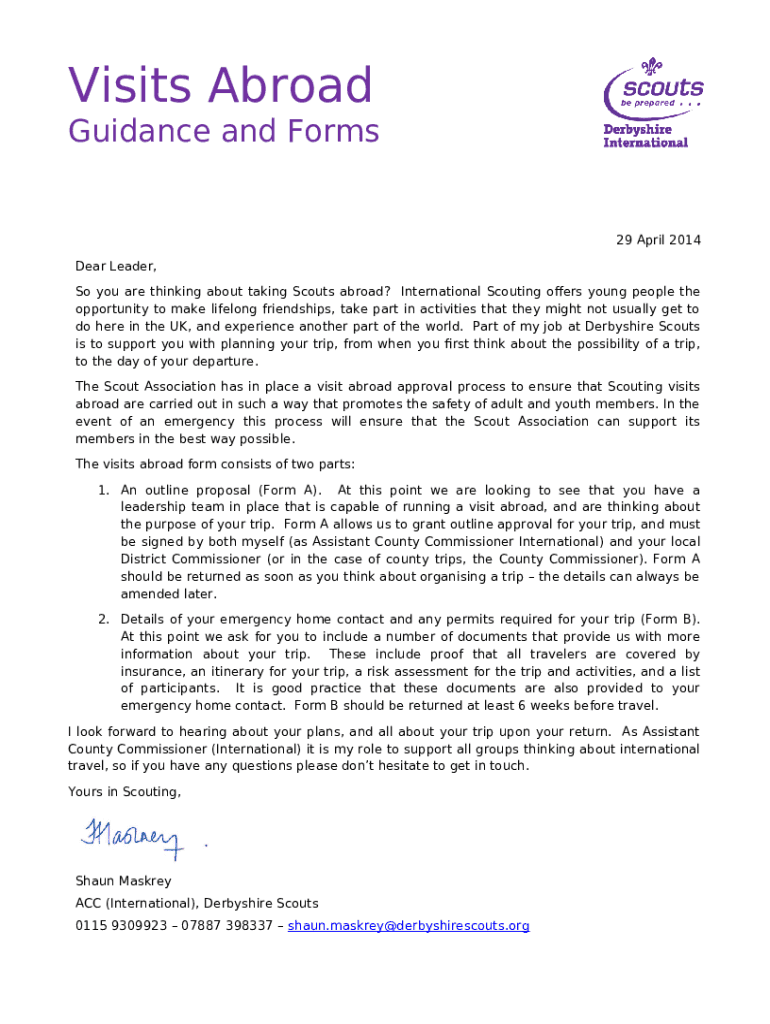Visits Abroad Doc Template | pdfFiller